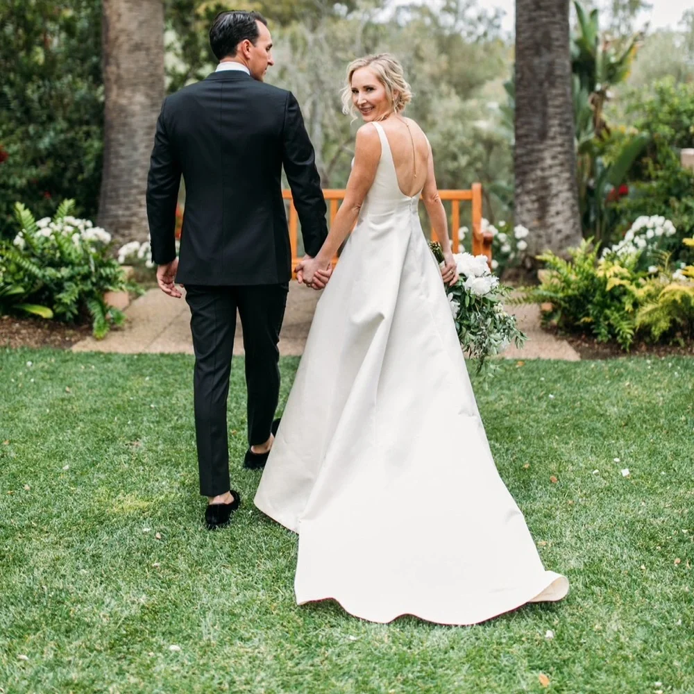 Romona Keveza | Dresses | Romona Keveza Ivory Satin Aline Wedding Gown ...